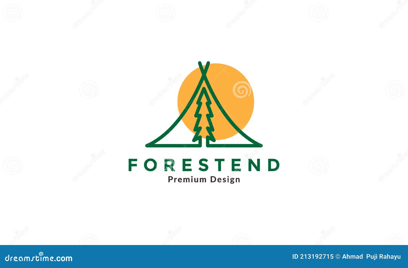 Abstract Line Pine Tree with Tent Logo Vector Symbol Icon Illustration ...