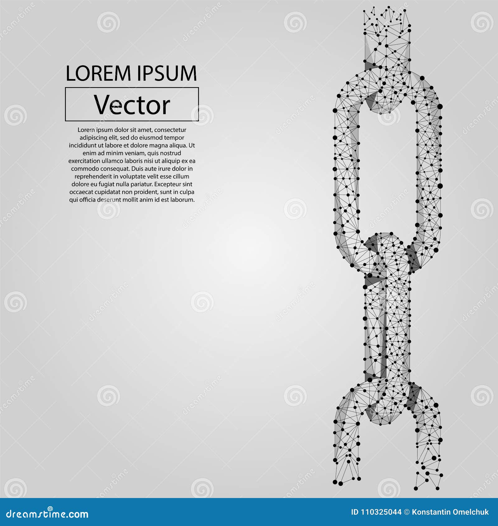 Abstract Line and Point Chain Links. Low Poly Vector Illustration Stock ...