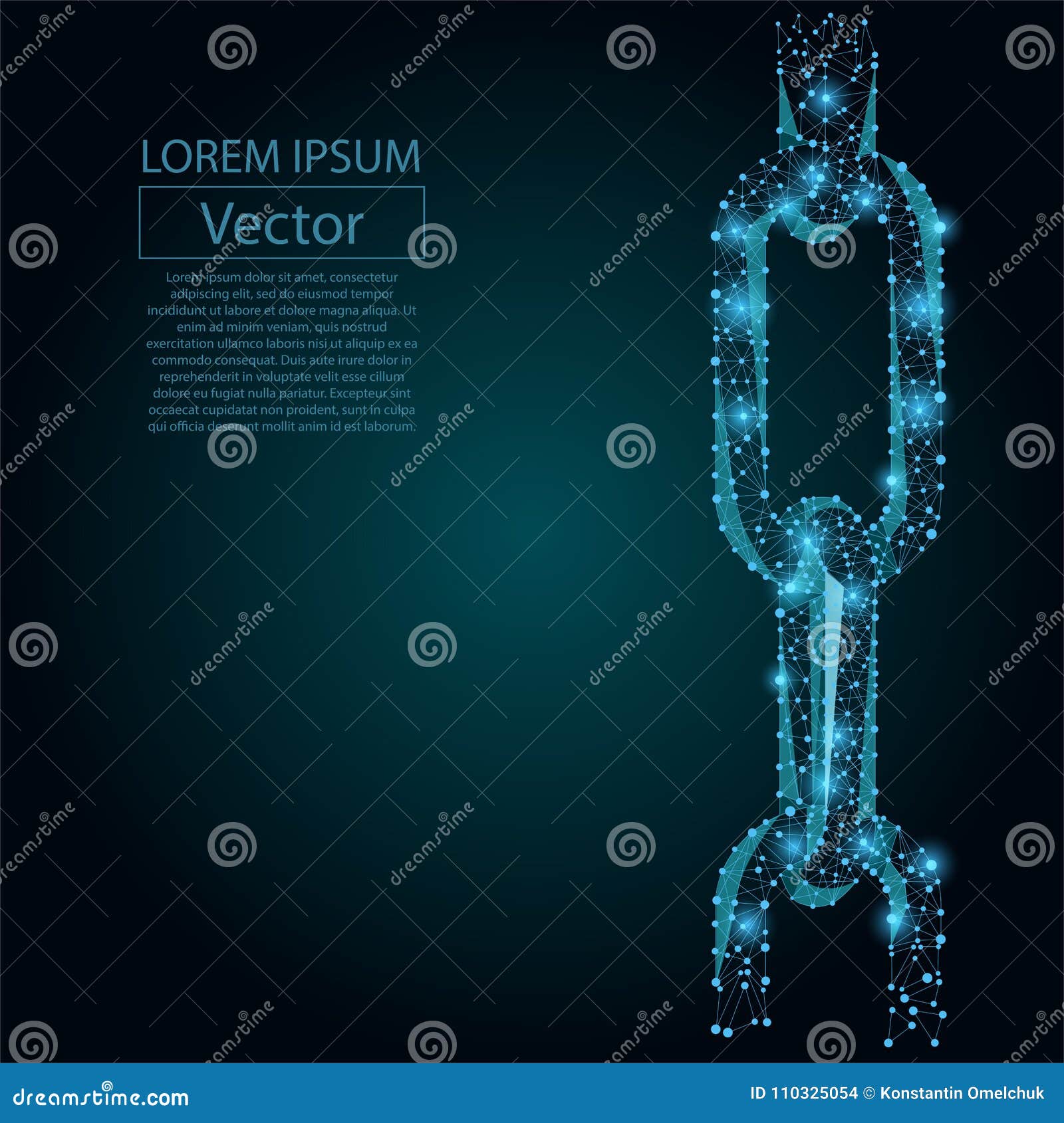 Abstract Line and Point Chain Links. Low Poly Vector Illustration Stock ...