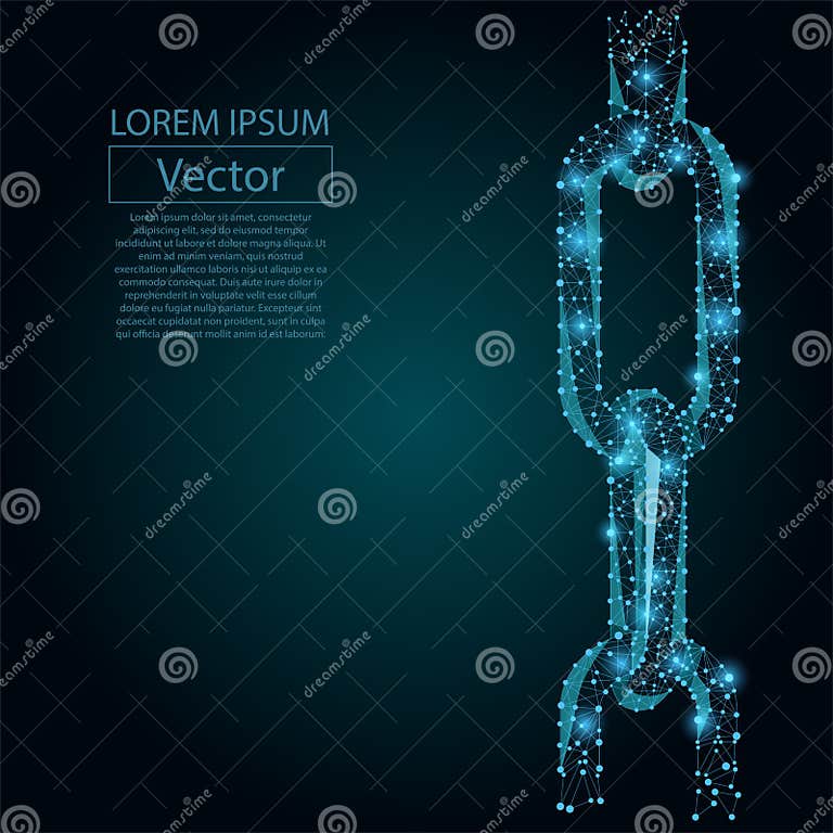 Abstract Line and Point Chain Links. Low Poly Vector Illustration Stock ...