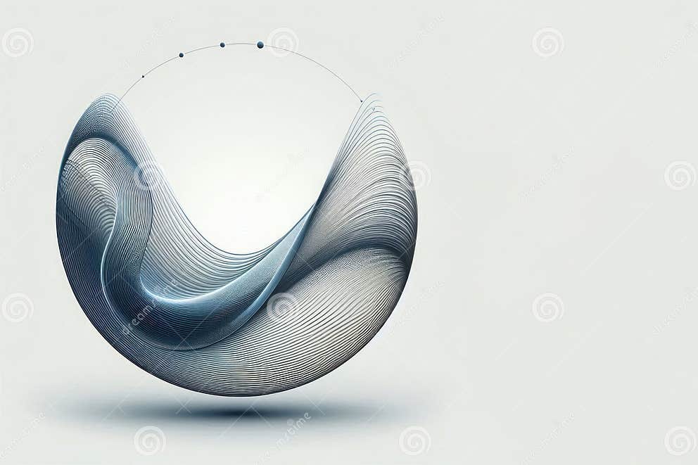 An Abstract Line in the Shape of a Wave with Balls. Space for Text ...