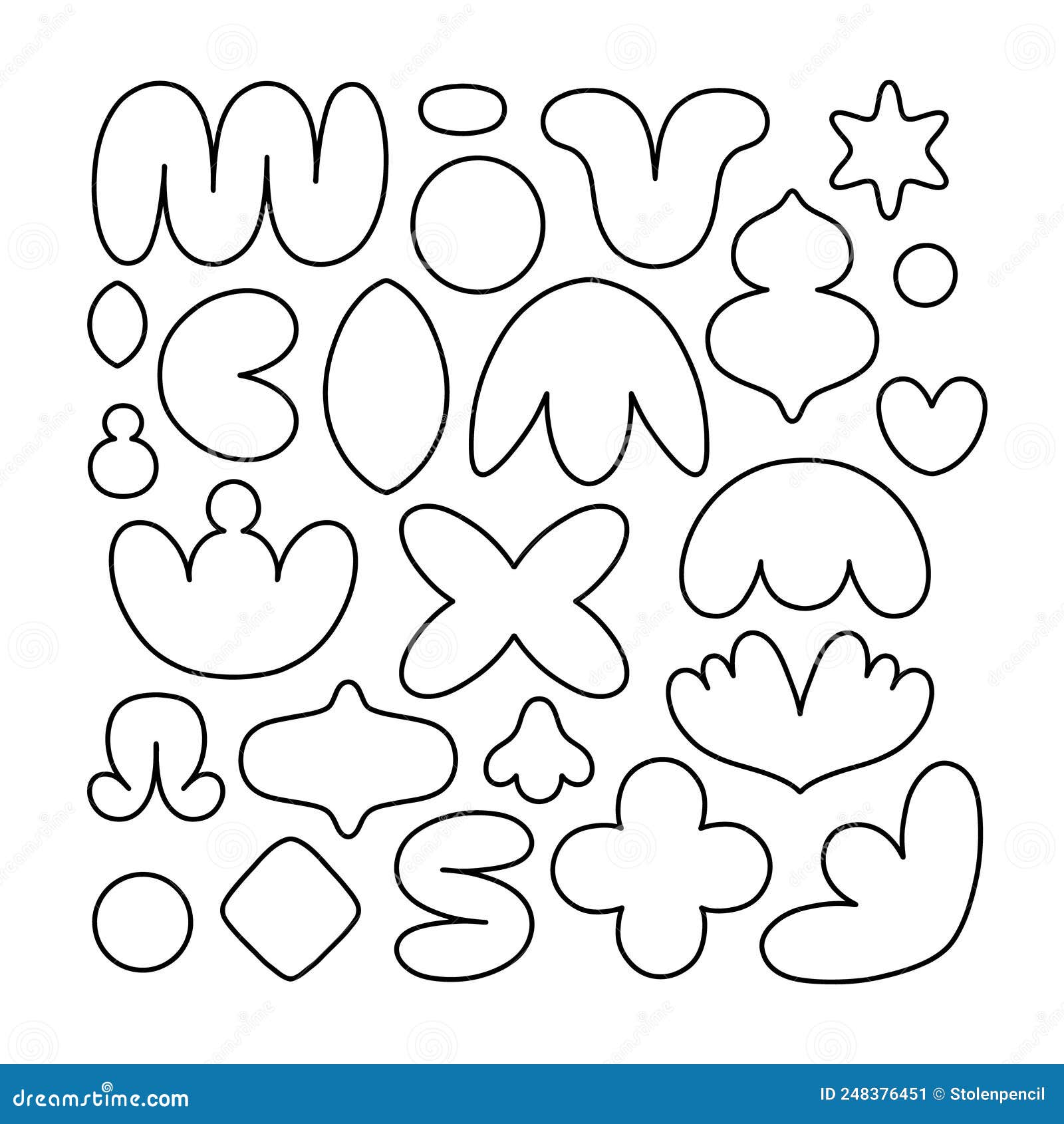 Abstract Line Shapes, Vector Collection Stock Vector - Illustration of ...