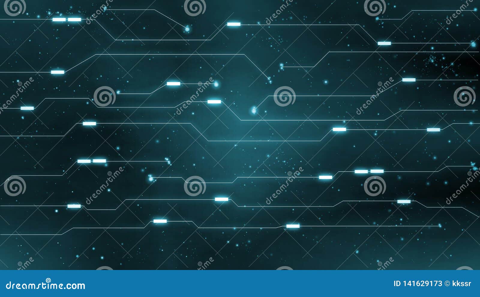 Abstract Line Technology Background with Glowing Circle and Rectangle ...