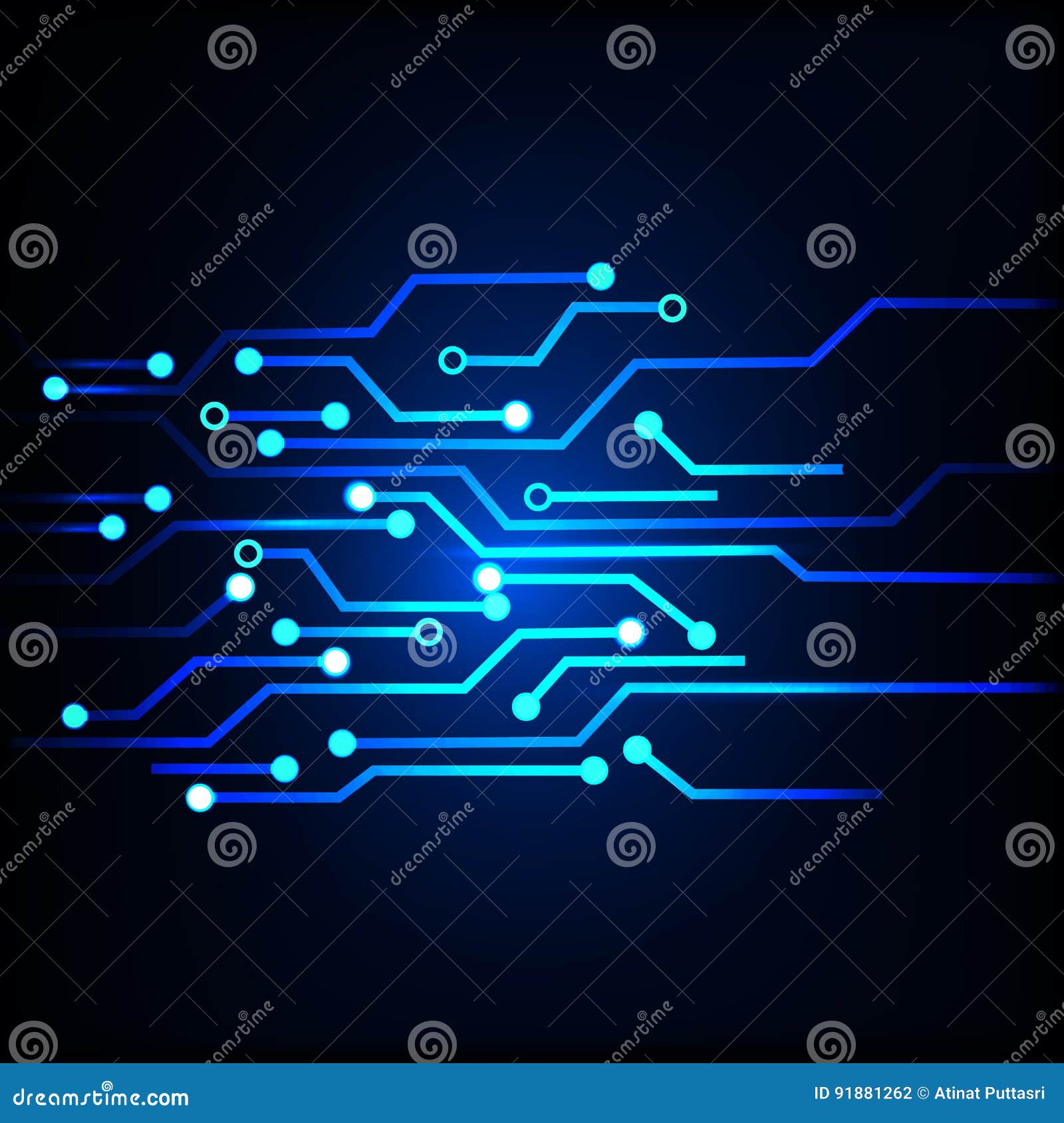 Abstract Line Technology Blue Background. Stock Vector - Illustration ...