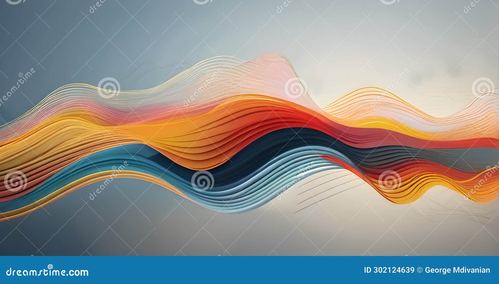 Abstract Line Waves Art Design Stock Illustration - Illustration of ...