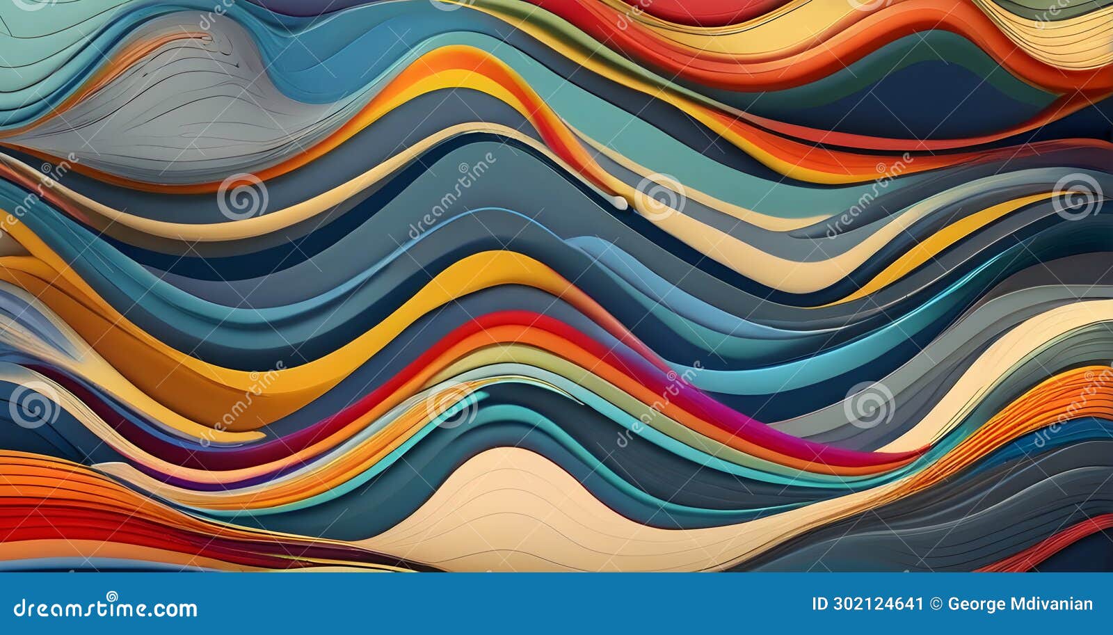 Abstract Line Waves Art Design Stock Illustration - Illustration of ...
