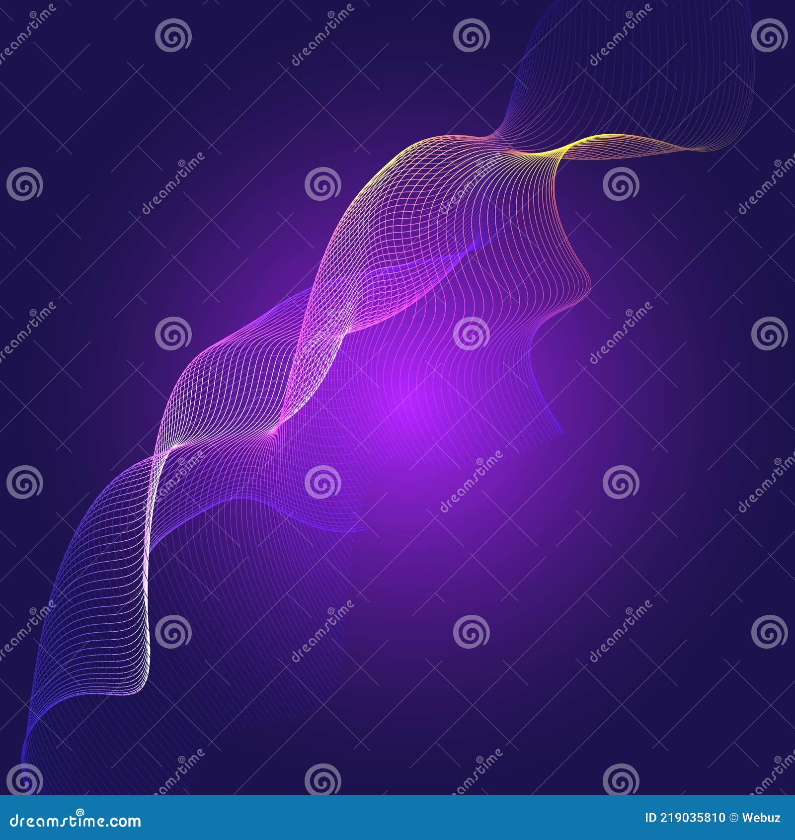 Abstract Linear Flowing Pattern with Bright Spots on a Dark Blue ...