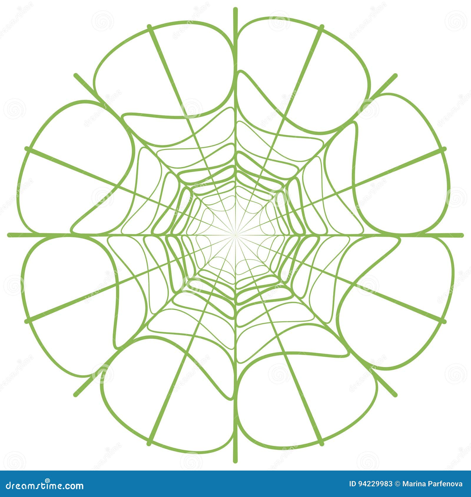 Abstract Linear Green Circle. Vector Illustration with Greenery - Color ...