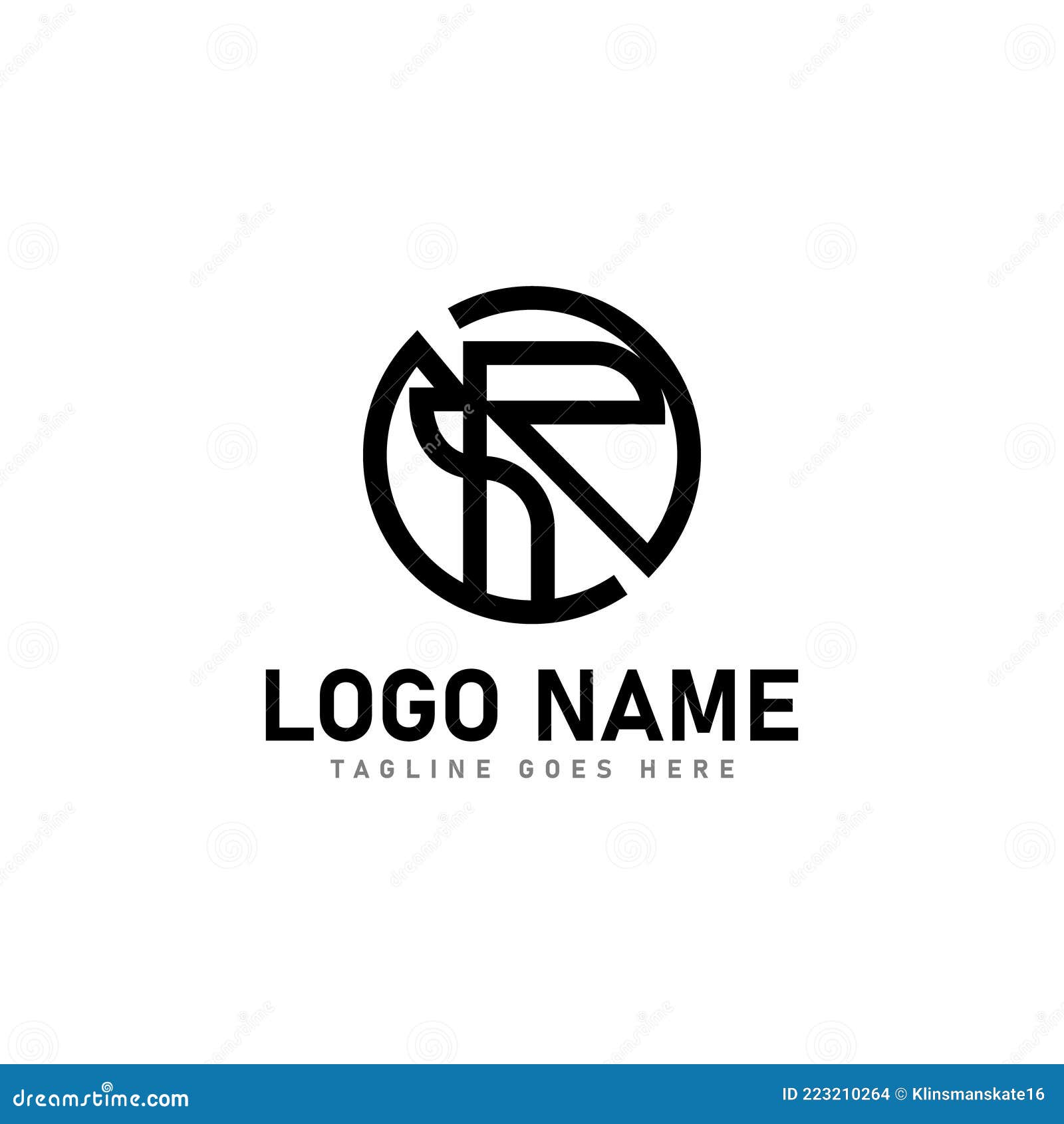 Abstract Linear Logo Design Concept Isolated on White Background Stock ...