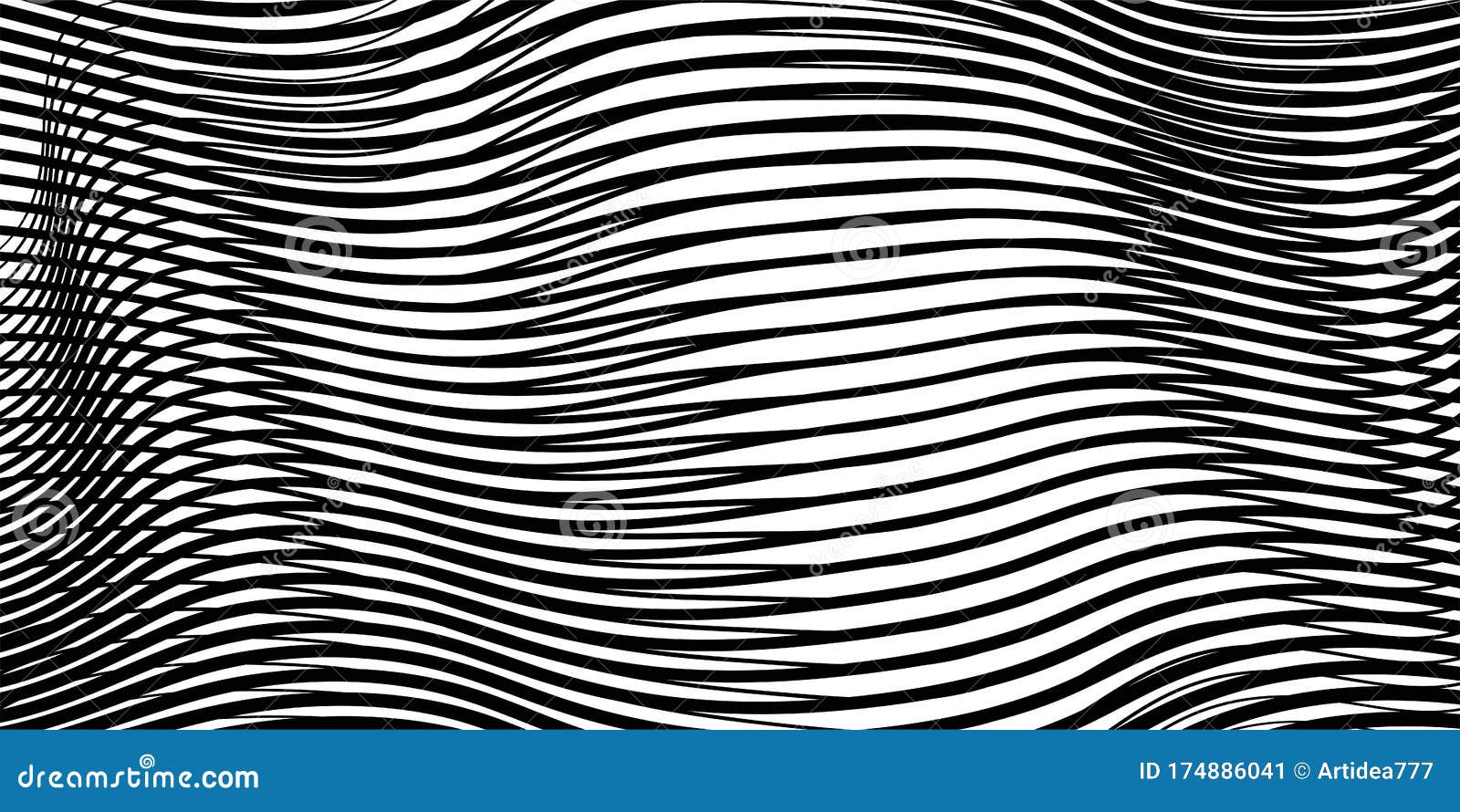 Abstract Linear Monochrome Texture With Moire Effect Stock Vector