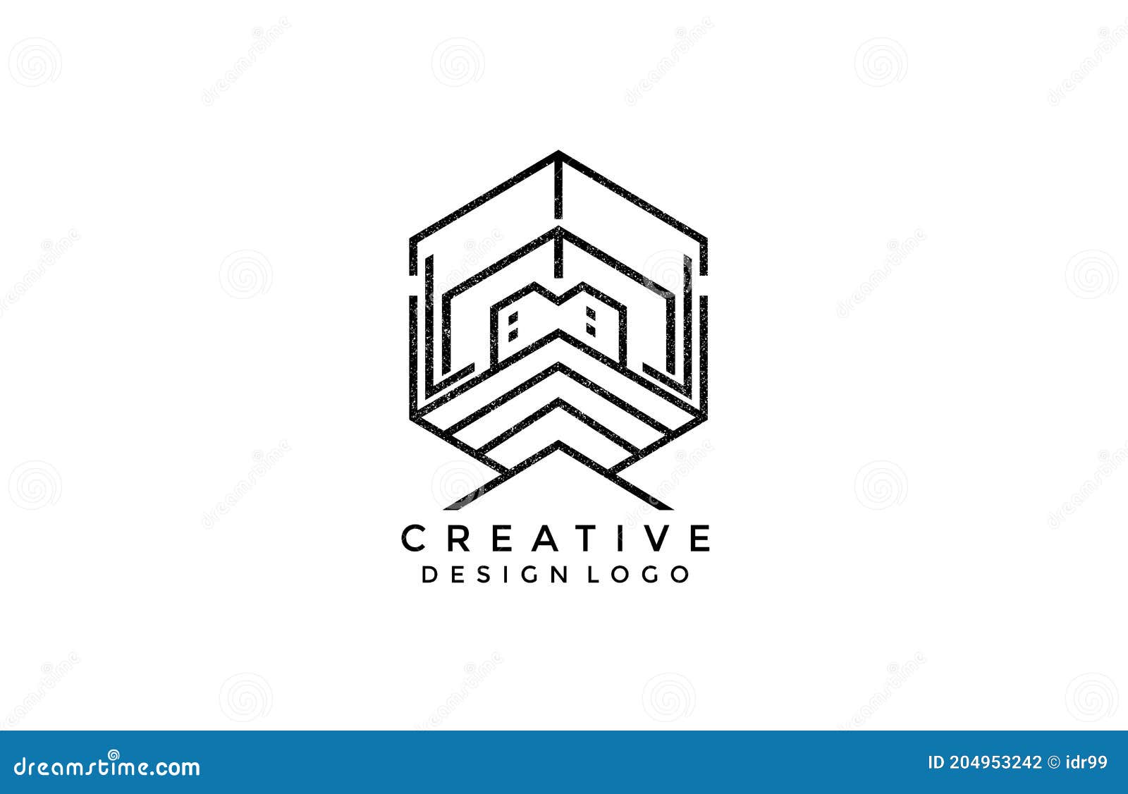 Abstract Linear Monogram Geometry Shape Stock Illustration ...