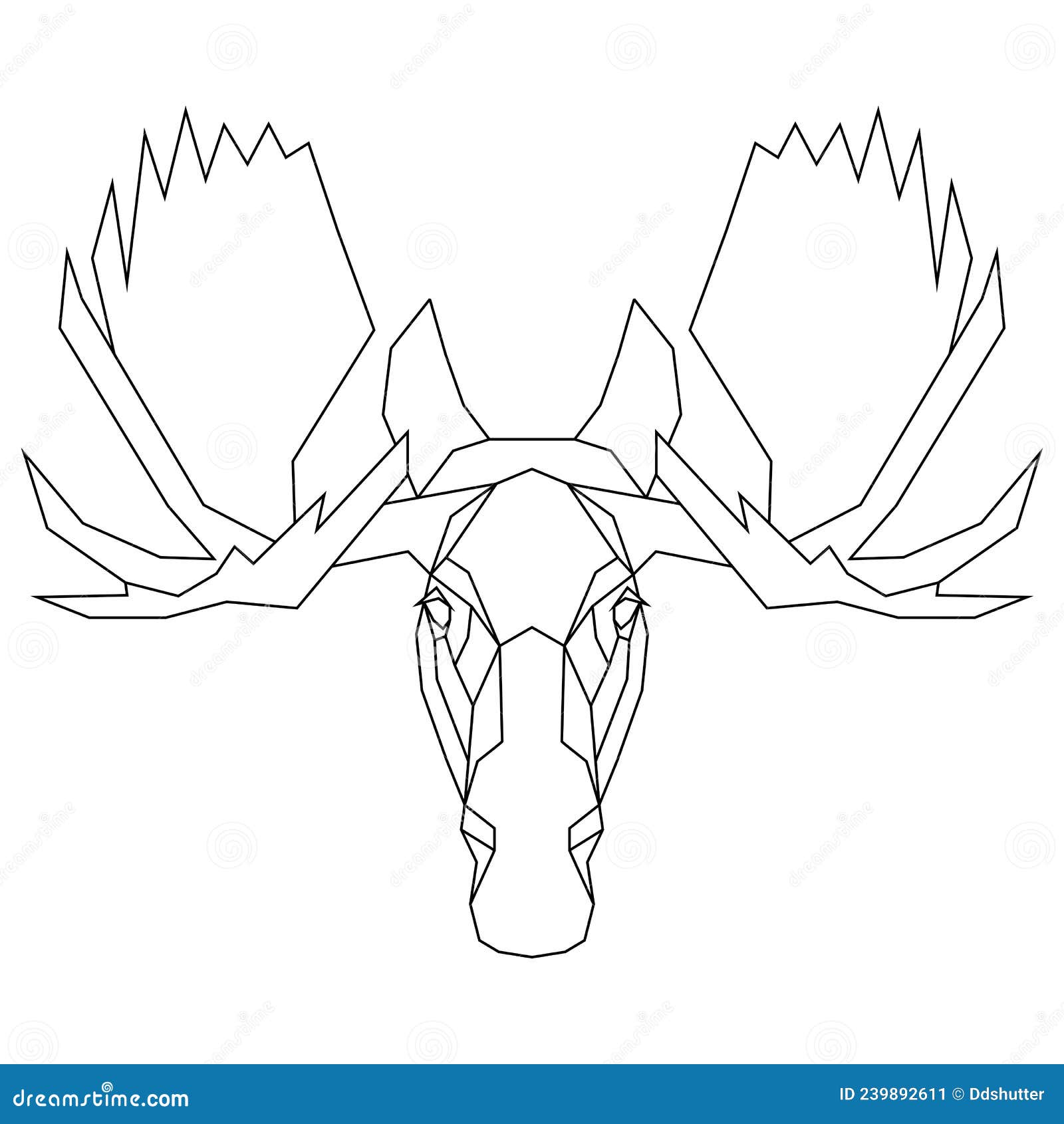 Abstract Polygonal Head of Moose. Geometric Vector Illustration. Stock ...