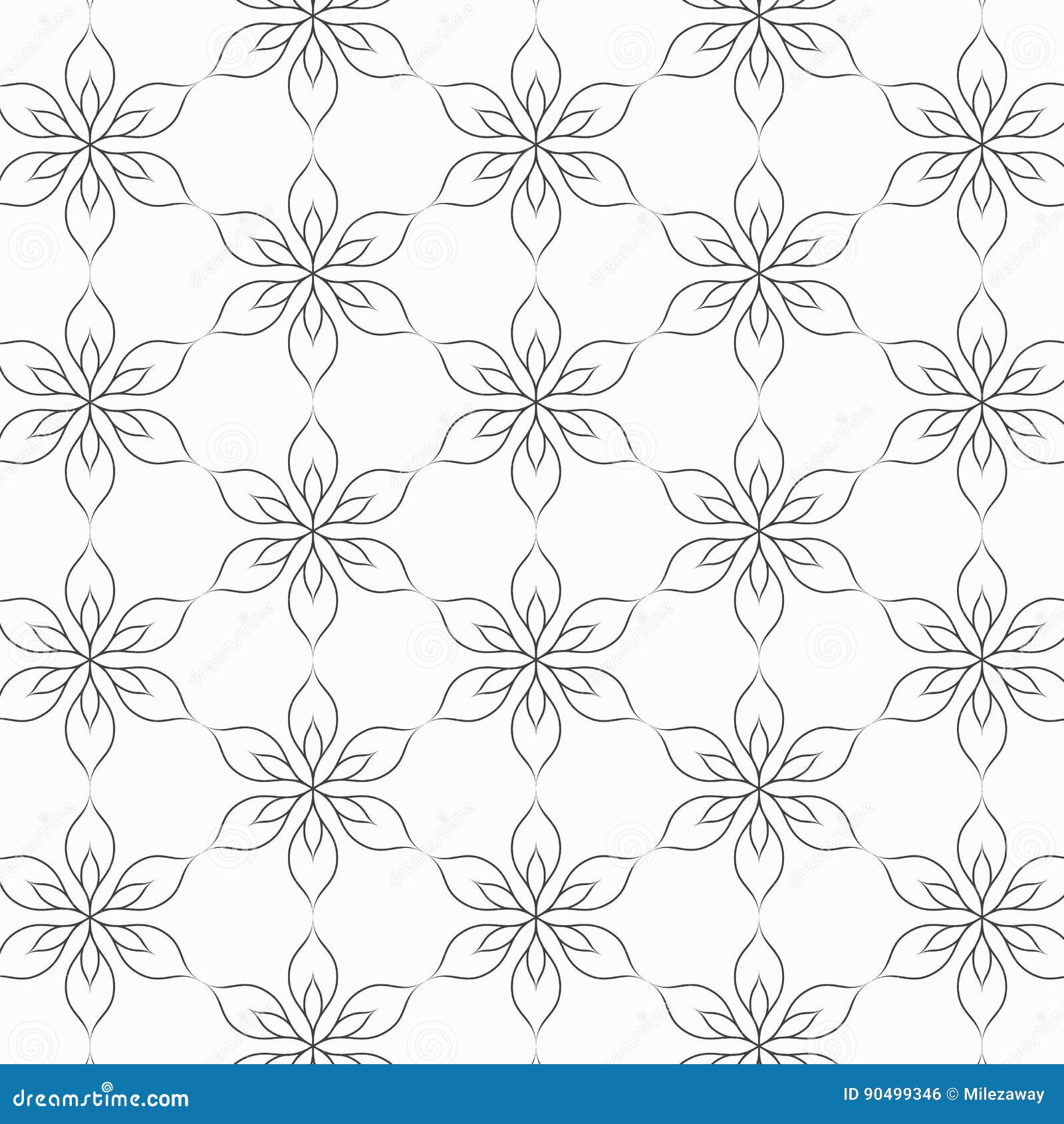Abstract Linear Petal Flower. Vector Pattern Stock Vector ...