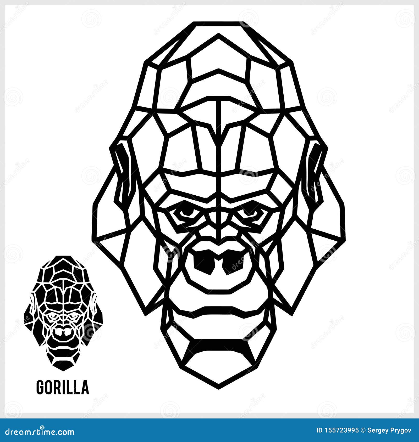 Abstract Linear Polygonal Head of a Gorilla. Vector Stock Vector ... Abstract Linear Polygonal Head of a Gorilla. Vector Stock Vector ...