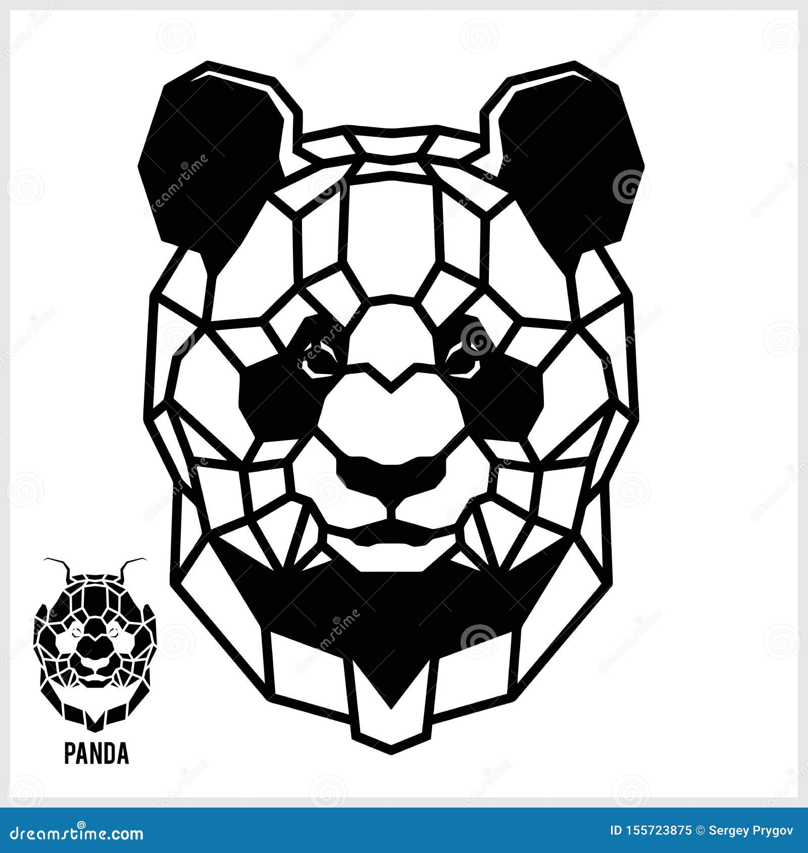 Abstract Linear Polygonal Head of a Panda. Vector Stock Vector ... Abstract Linear Polygonal Head of a Panda. Vector Stock Vector ...