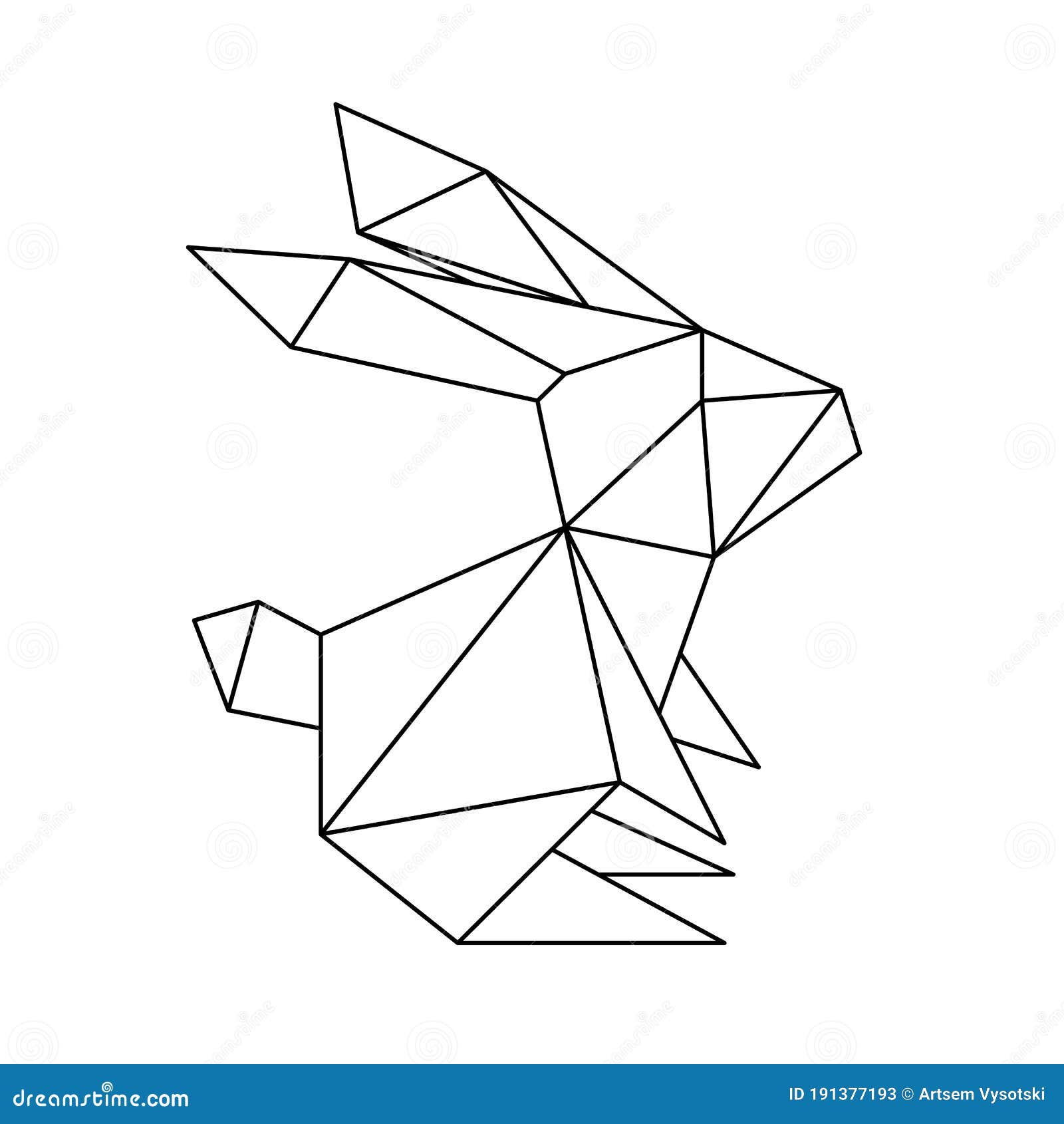 Abstract Linear Polygonal Rabbit. Vector. Geometric Animal Tattoo ...