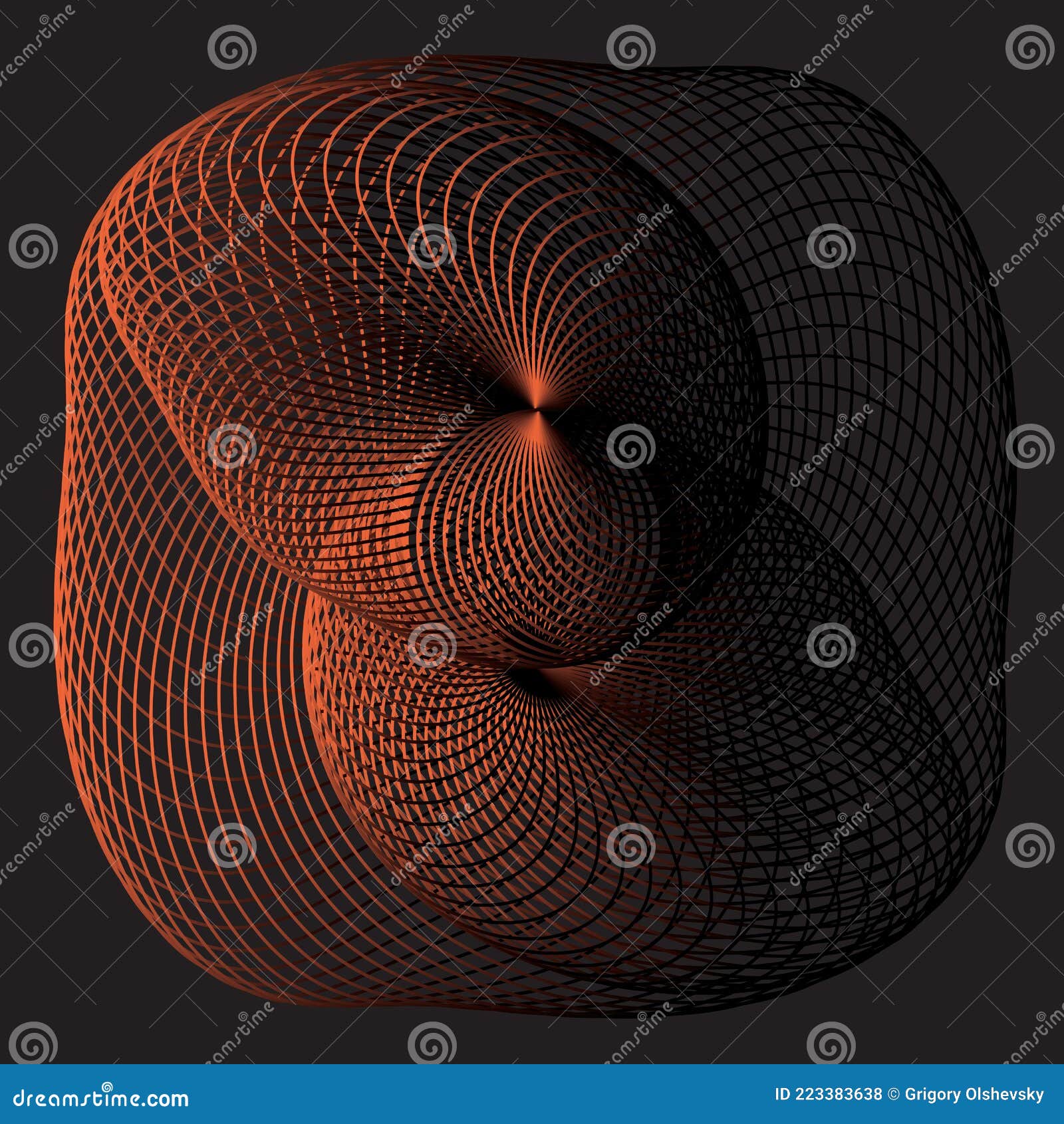 Abstract Linear Spiral Design Element. Openwork Ornament Stock Vector ...