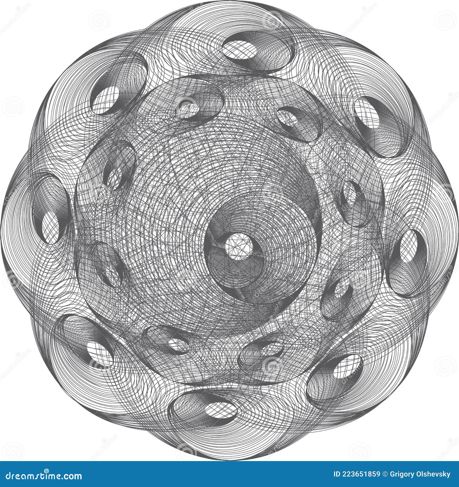 Abstract Linear Spiral Design Element. Openwork Ornament Stock ...