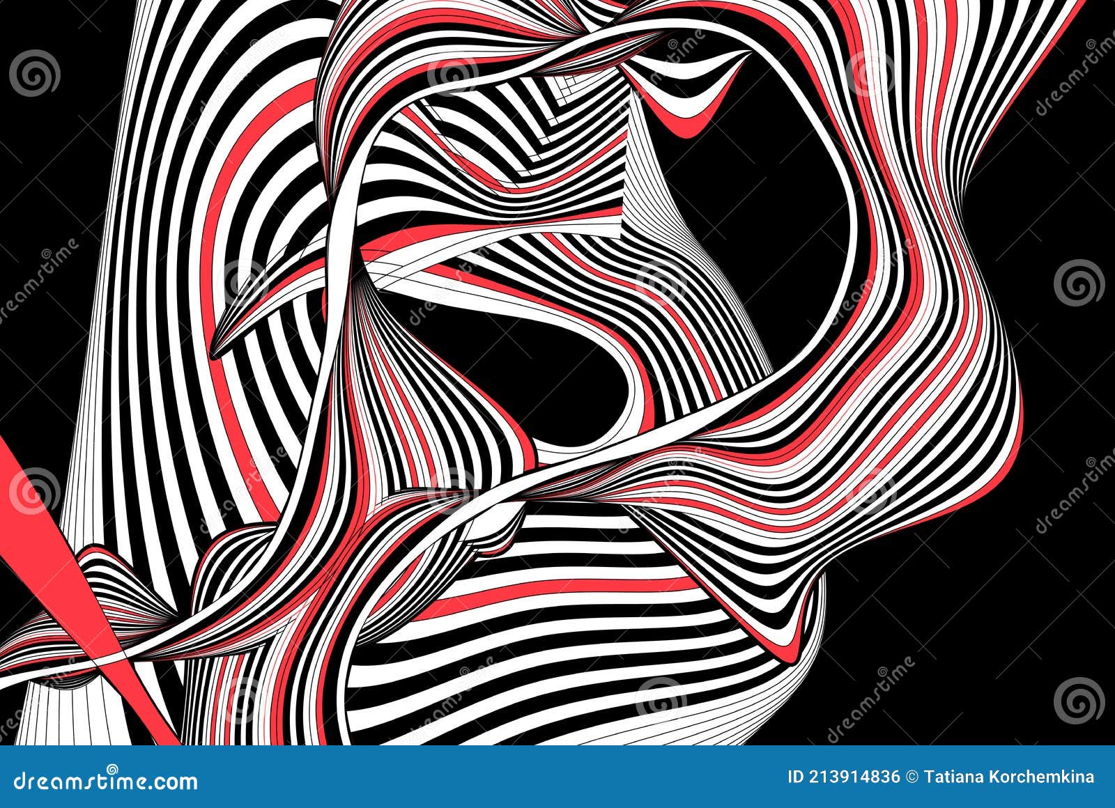 Abstract Linear Vector Background with Waves and Stripes Stock Vector ...