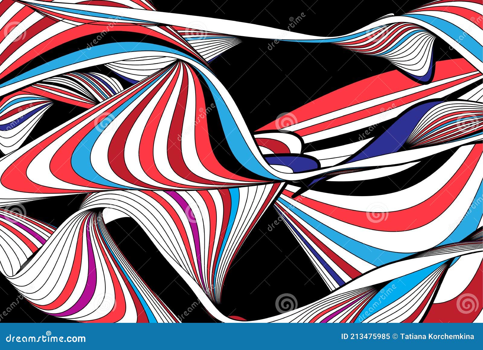 Abstract Linear Vector Background with Waves and Stripes Stock ...