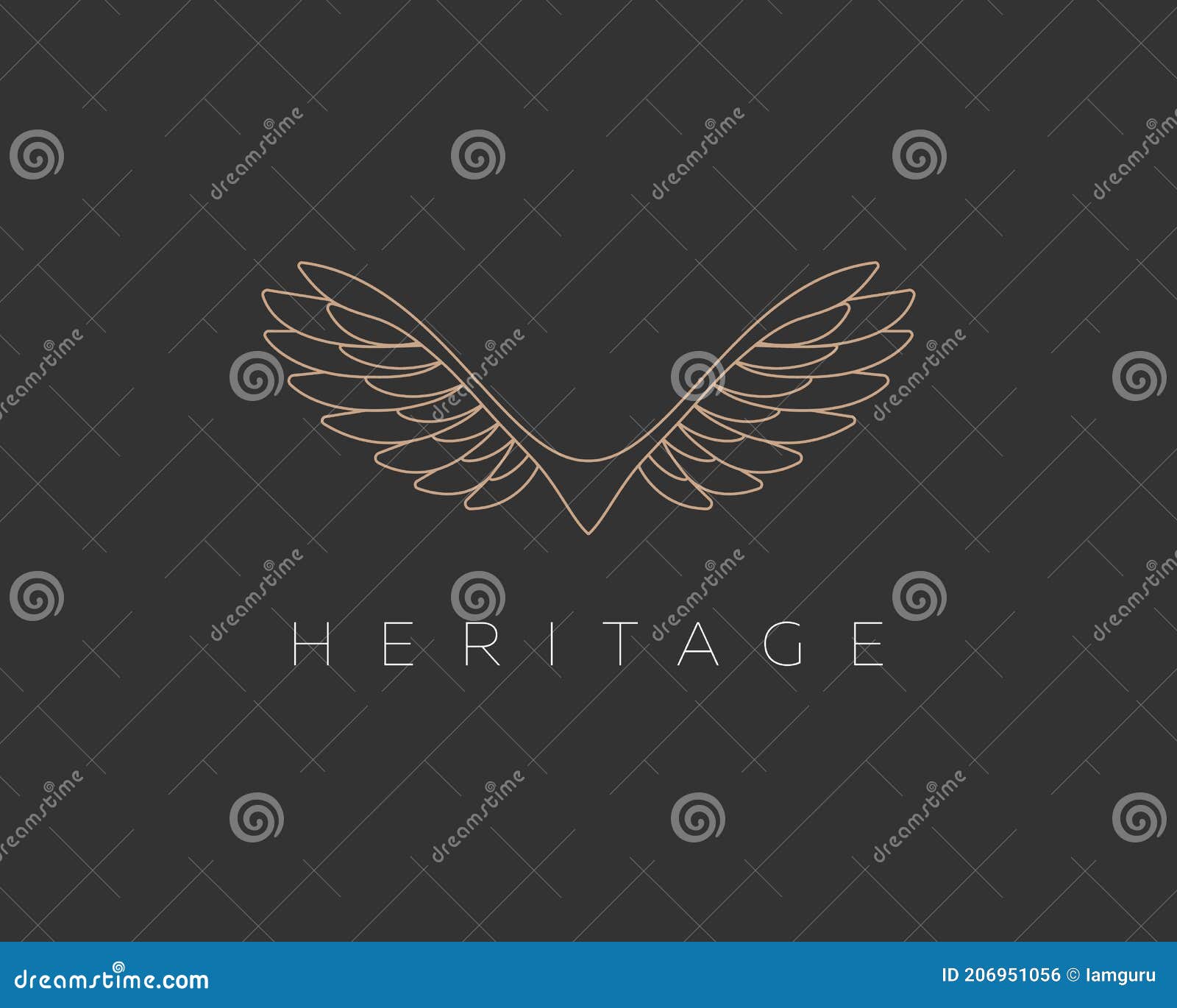 Abstract Linear Wings Bird Vector Logo. Premium Eagle Falcon Hawk Sign ...
