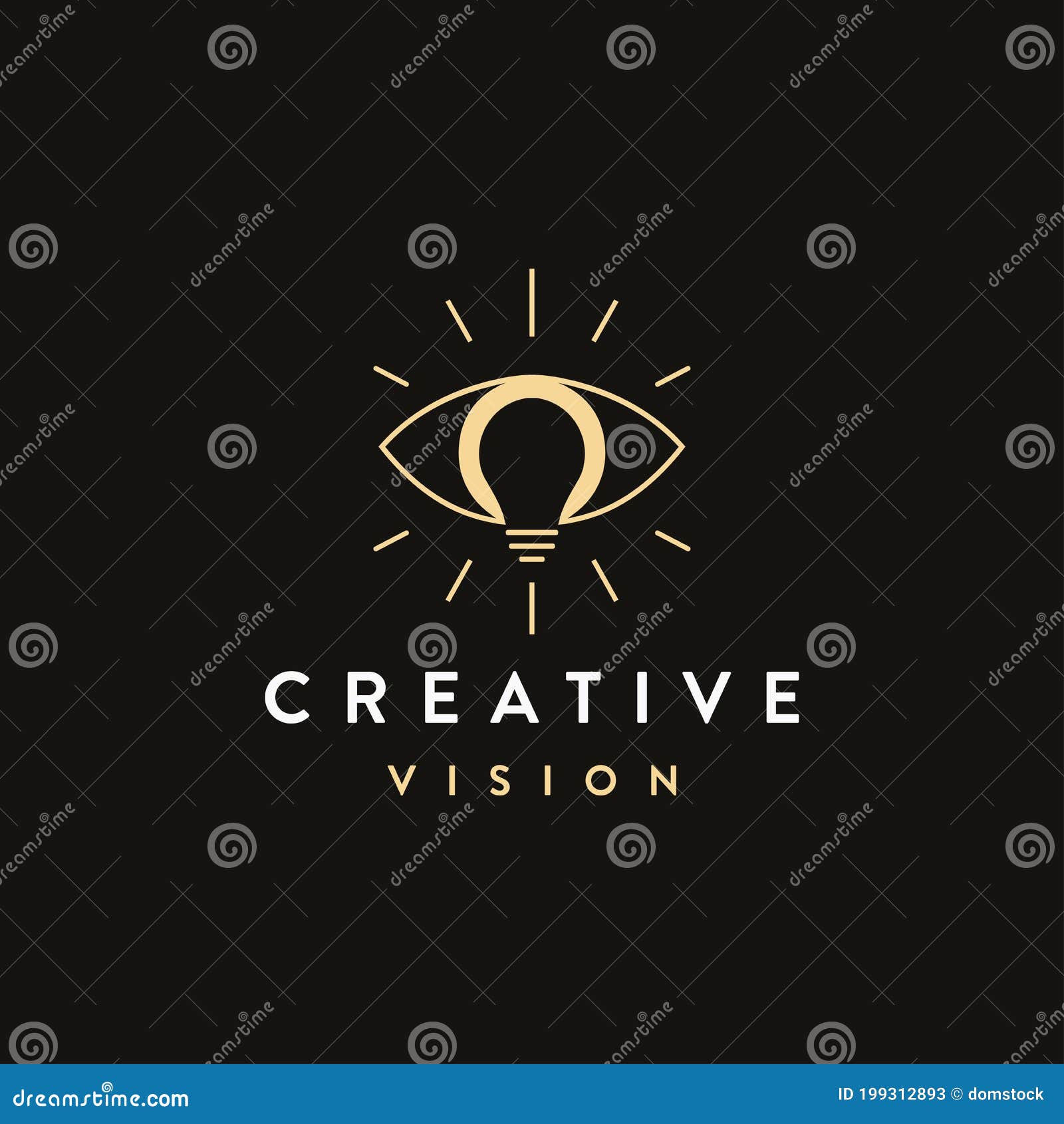 Abstract Lineart Creative Vision Logo Icon, Eye and Light Bulb Logo ...