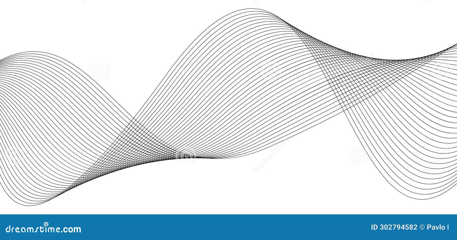 Abstract Lines Background Isolated, Twisted Curve Lines, Undulate Wave ...