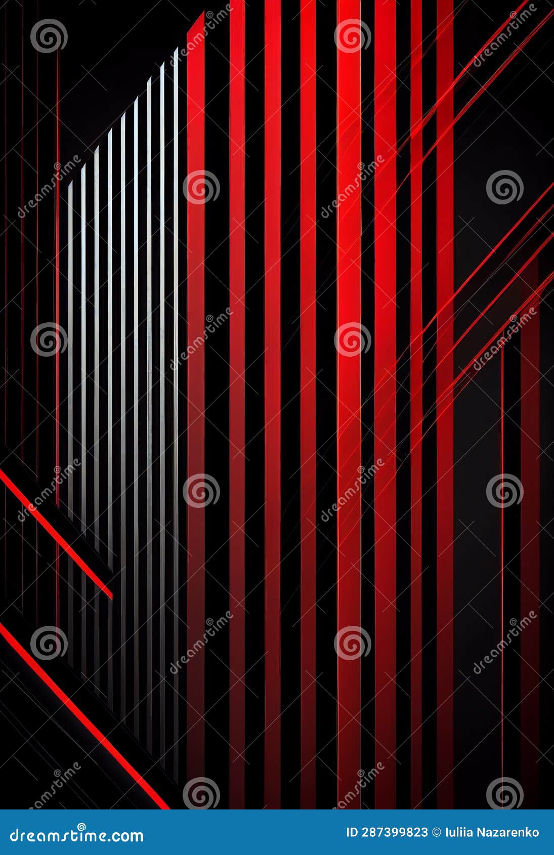 Abstract Lines in Black and Red Colors. AI Generated Stock Image ...