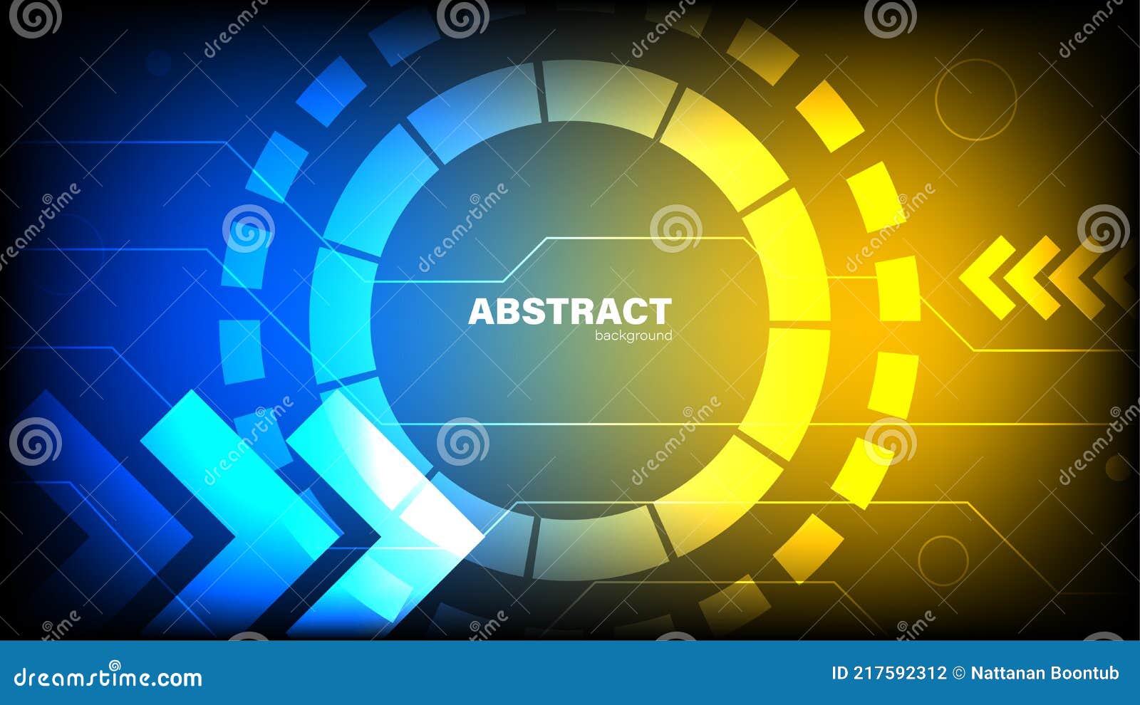Abstract Lines with Blue and Yellow Background, Technology Baclground ...