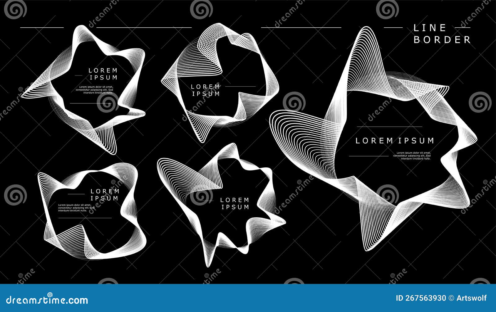 Abstract Lines Border Set Blend Lines Border Vector Collection Stock Vector Illustration Of