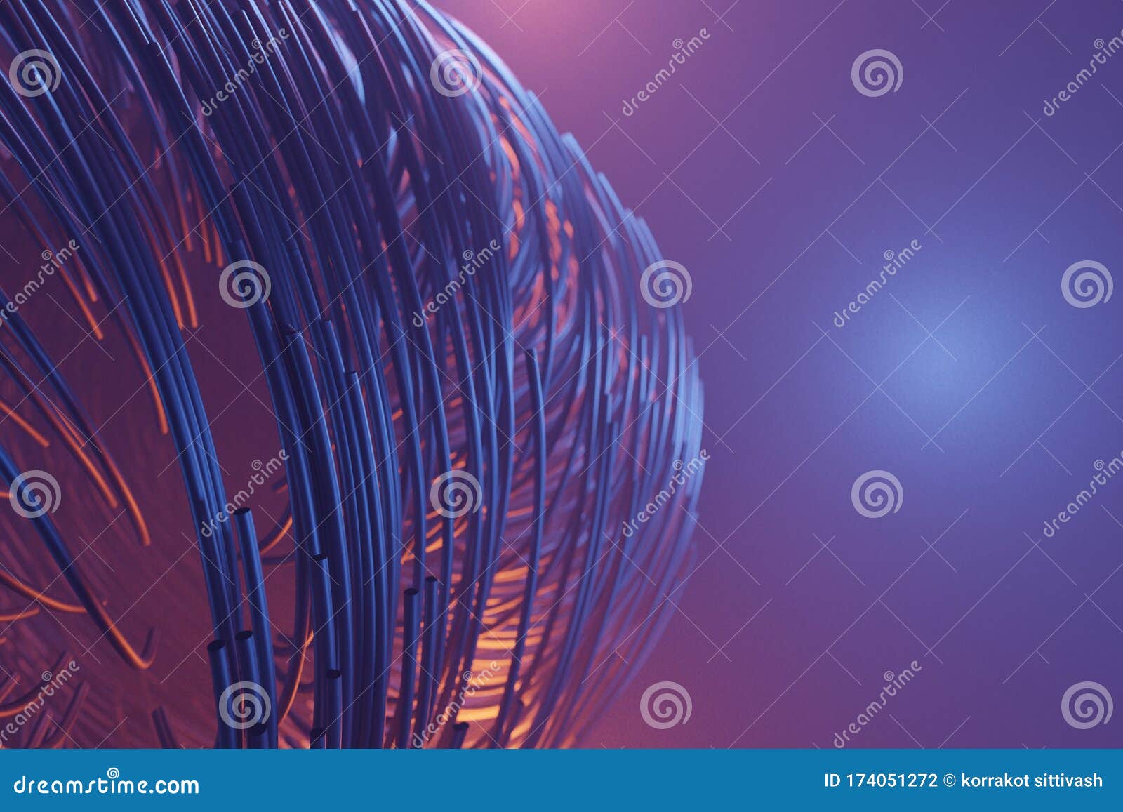Abstract Lines Cables Futuristic Network Communication Technology, 3d ...