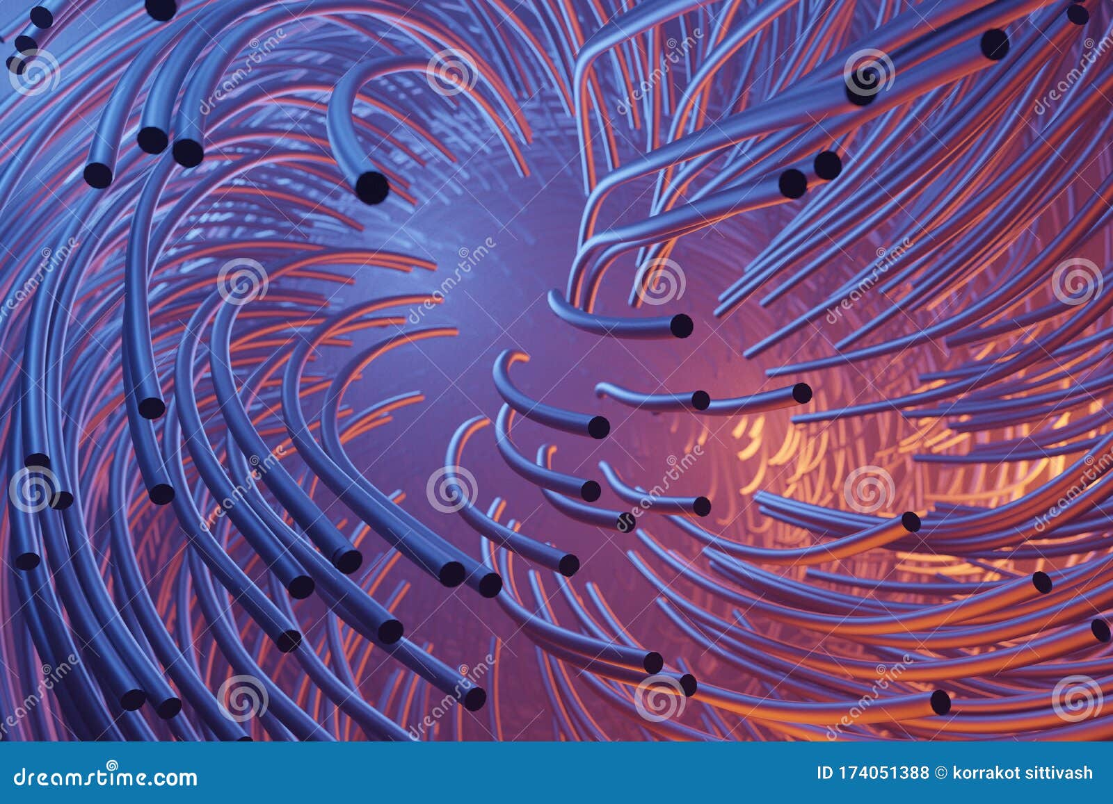 Abstract Lines Cables Futuristic Network Communication Technology, 3d ...