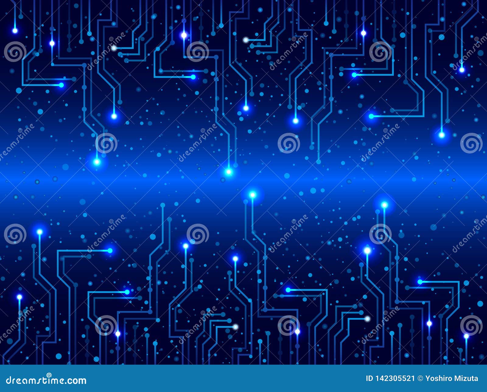 Abstract Lines Circuit Lights Technology Concept Stock Vector ...