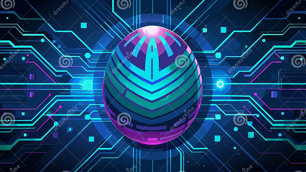 Abstract Lines Circuit Lights Technology Digital Hi Tech Easter Eggs ...