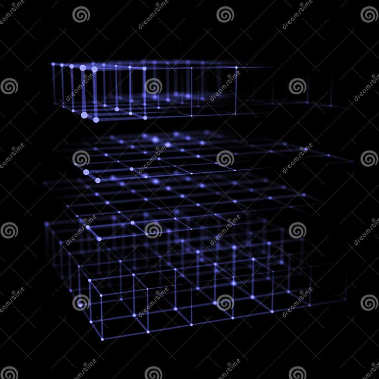 Abstract Lines Connection In The Shape Of Boxes Mesh Square With