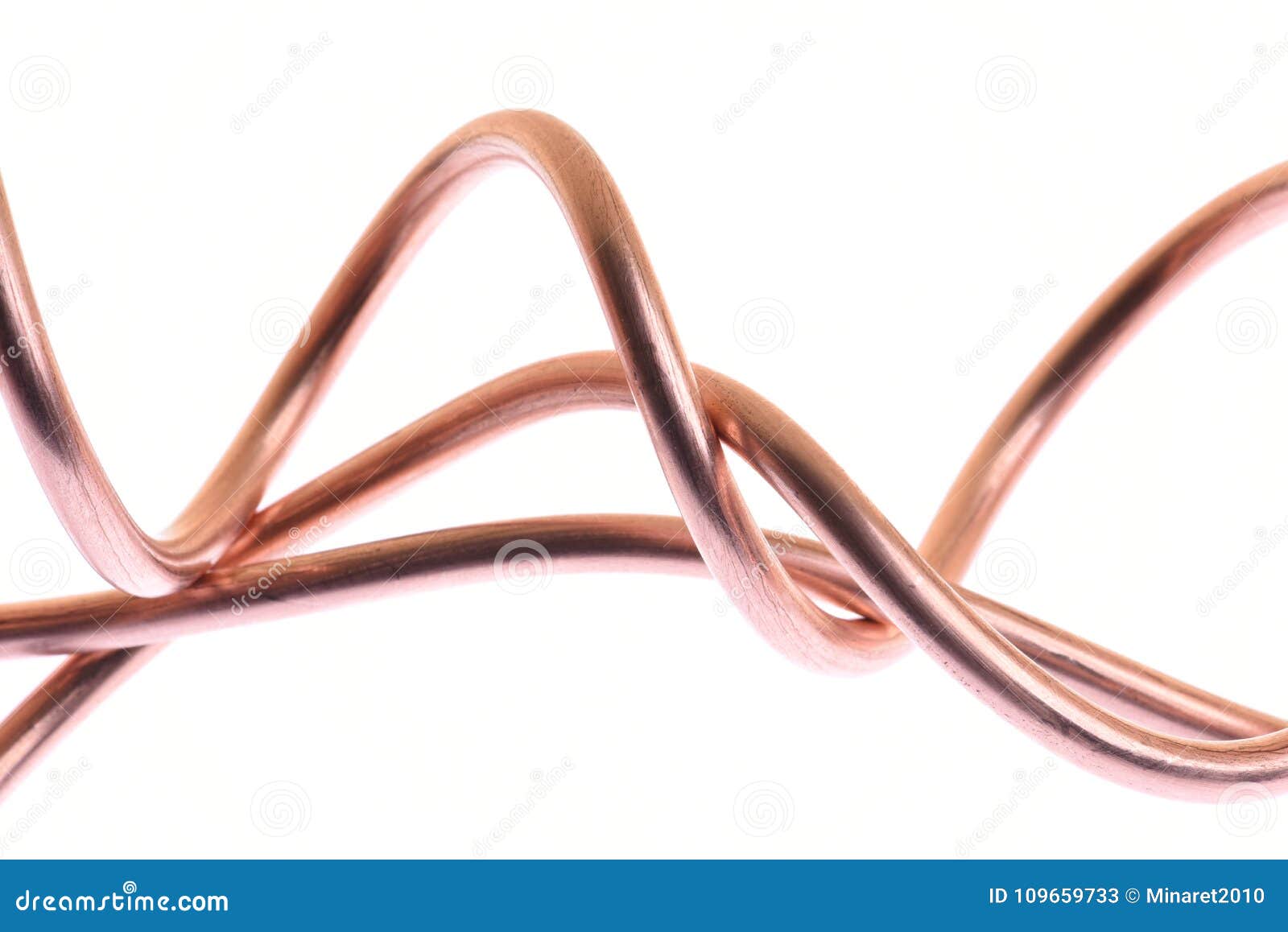 Copper Wire Isolated on White Background Stock Image - Image of ...
