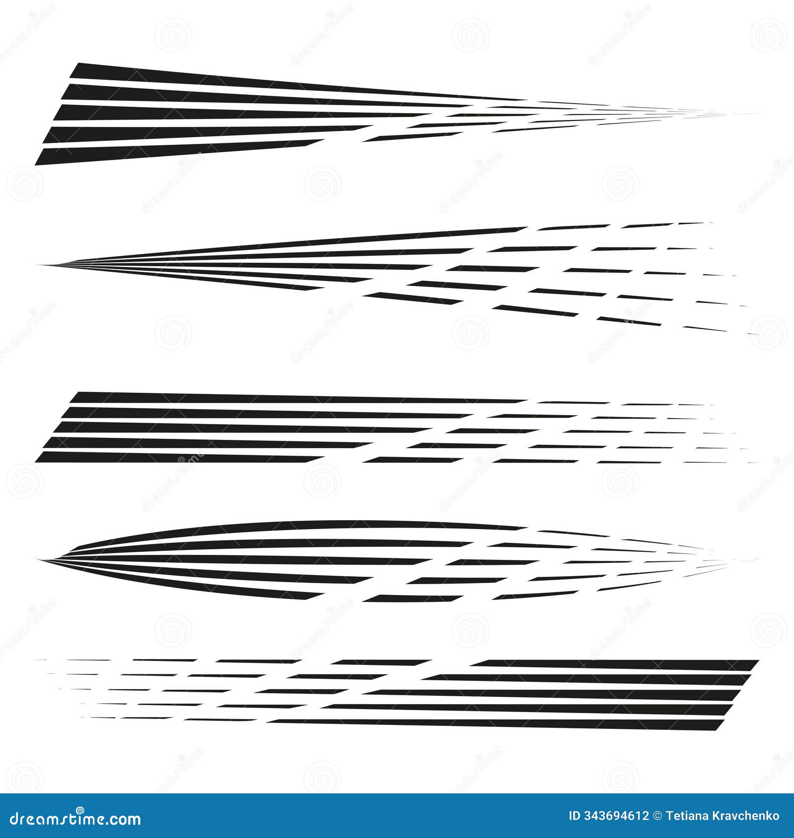 Abstract Lines Design. Dynamic Black Graphics. Linear Shapes Vector ...