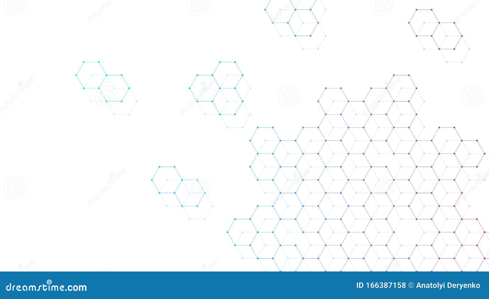 Abstract Lines and Dots Connect Background with Hexagons. Hexagons ...