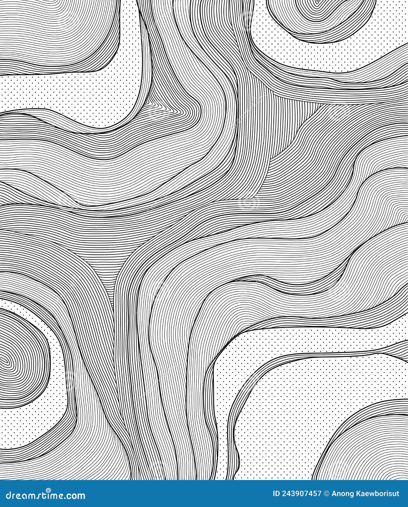 Abstract Lines and Dots Pattern - Line Art Stock Vector - Illustration ...