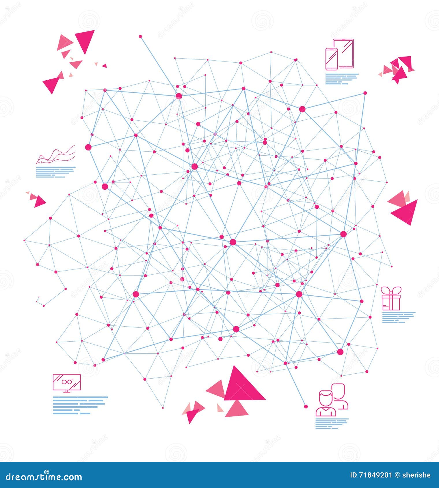 Abstract Lines and Dots in Techno Space Map Stock Vector - Illustration ...