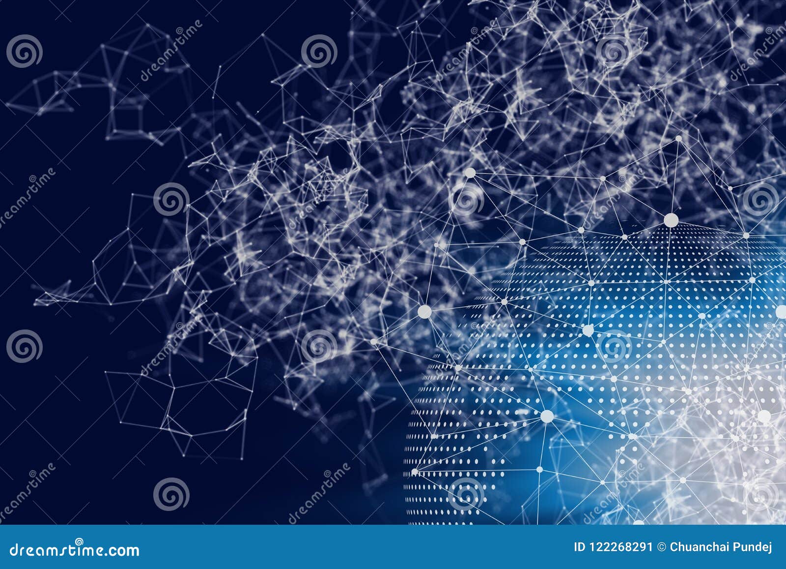 Abstract Lines and Dots for Technology Background Stock Illustration ...