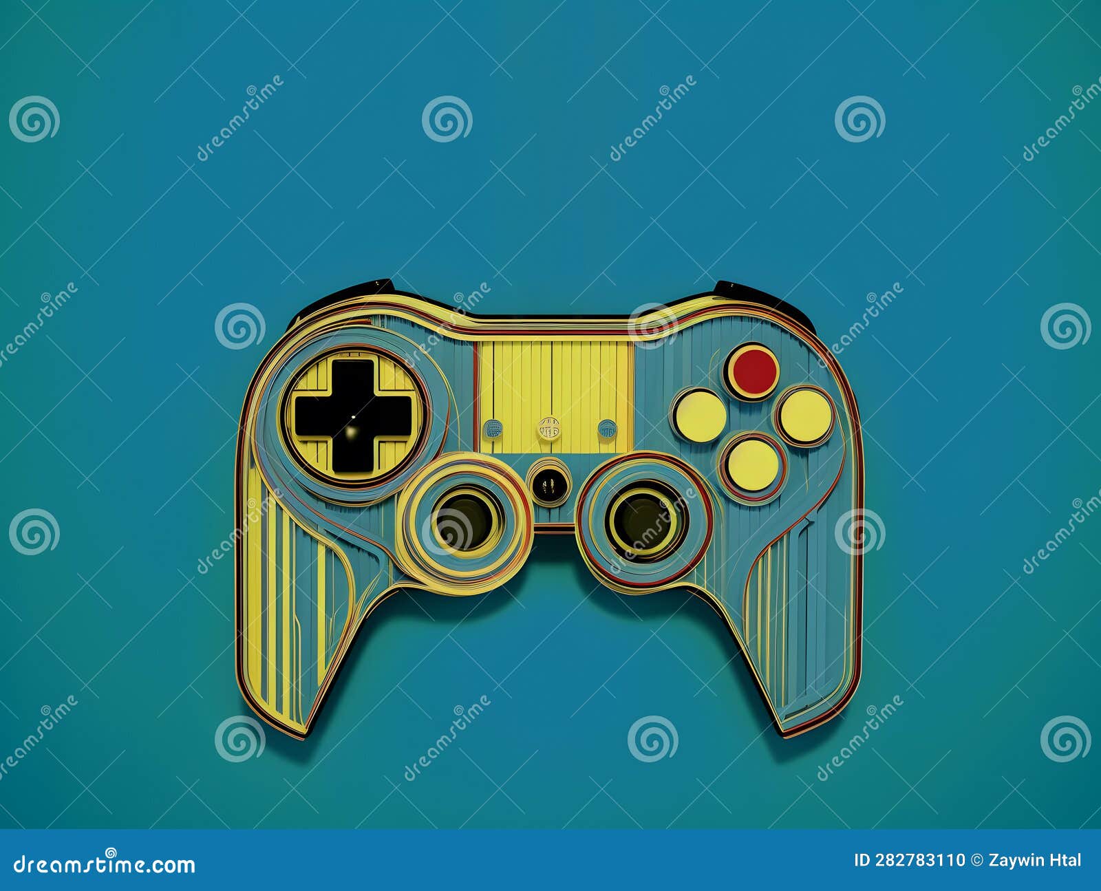 Abstract Lines Drawing of Video Game Controller. AI Generated Stock ...