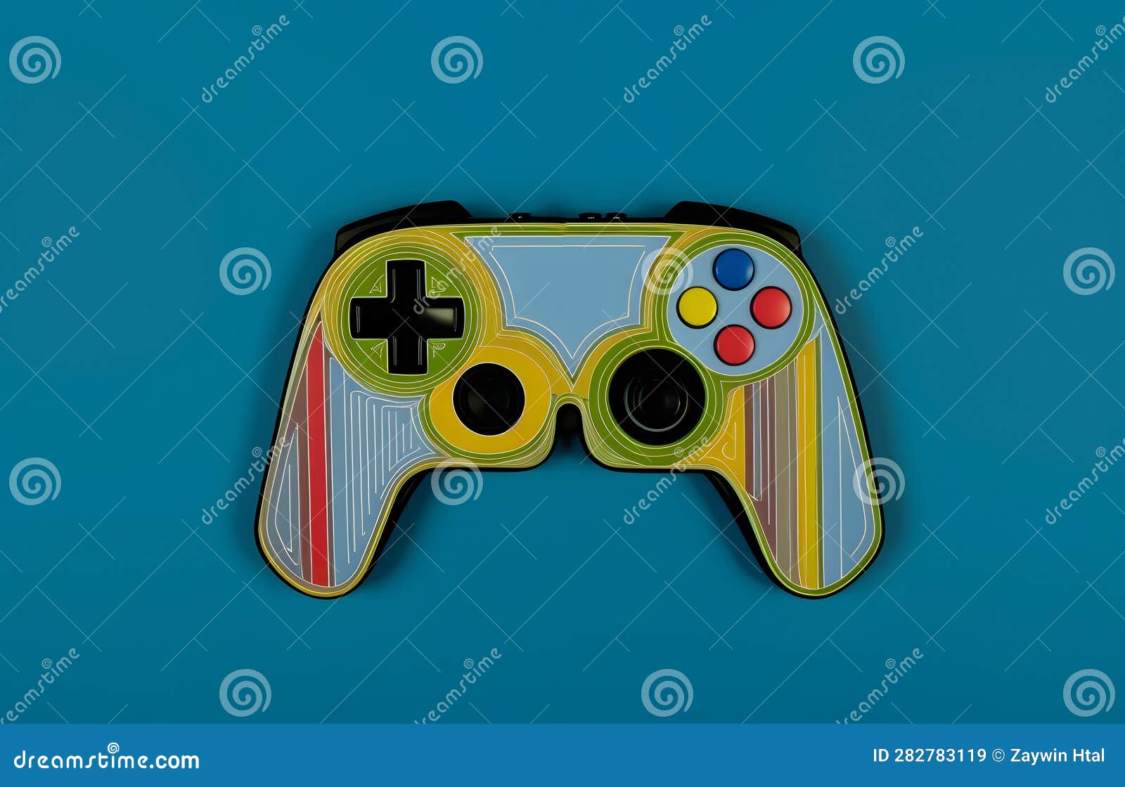 Abstract Lines Drawing of Video Game Controller. AI Generated Stock ...