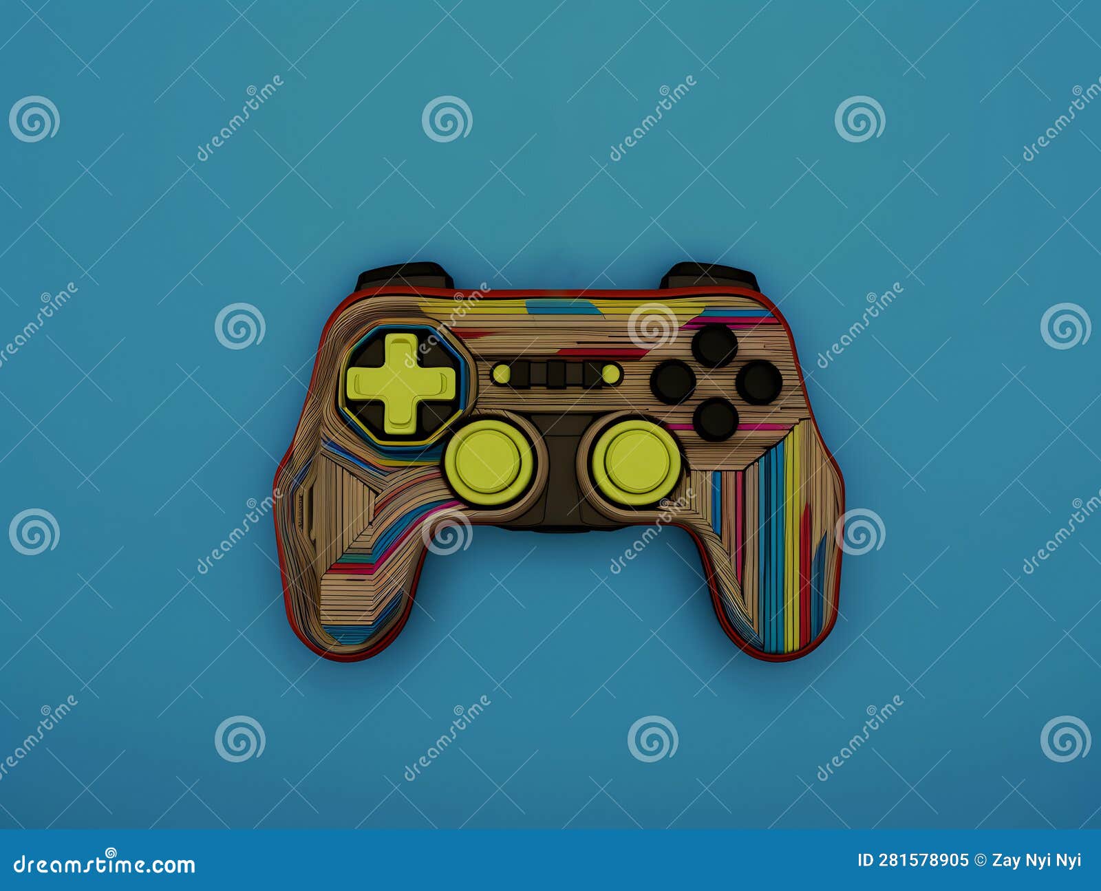 Abstract Lines Drawing of Video Game Controller. AI Generated Stock ...