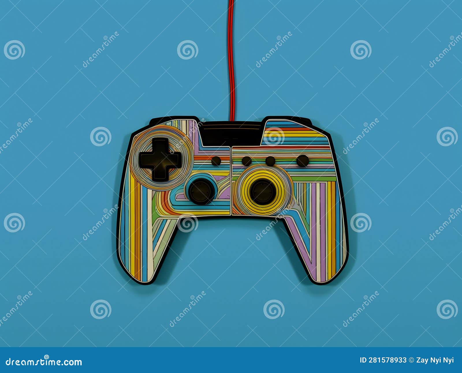 Abstract Lines Drawing of Video Game Controller. AI Generated Stock ...