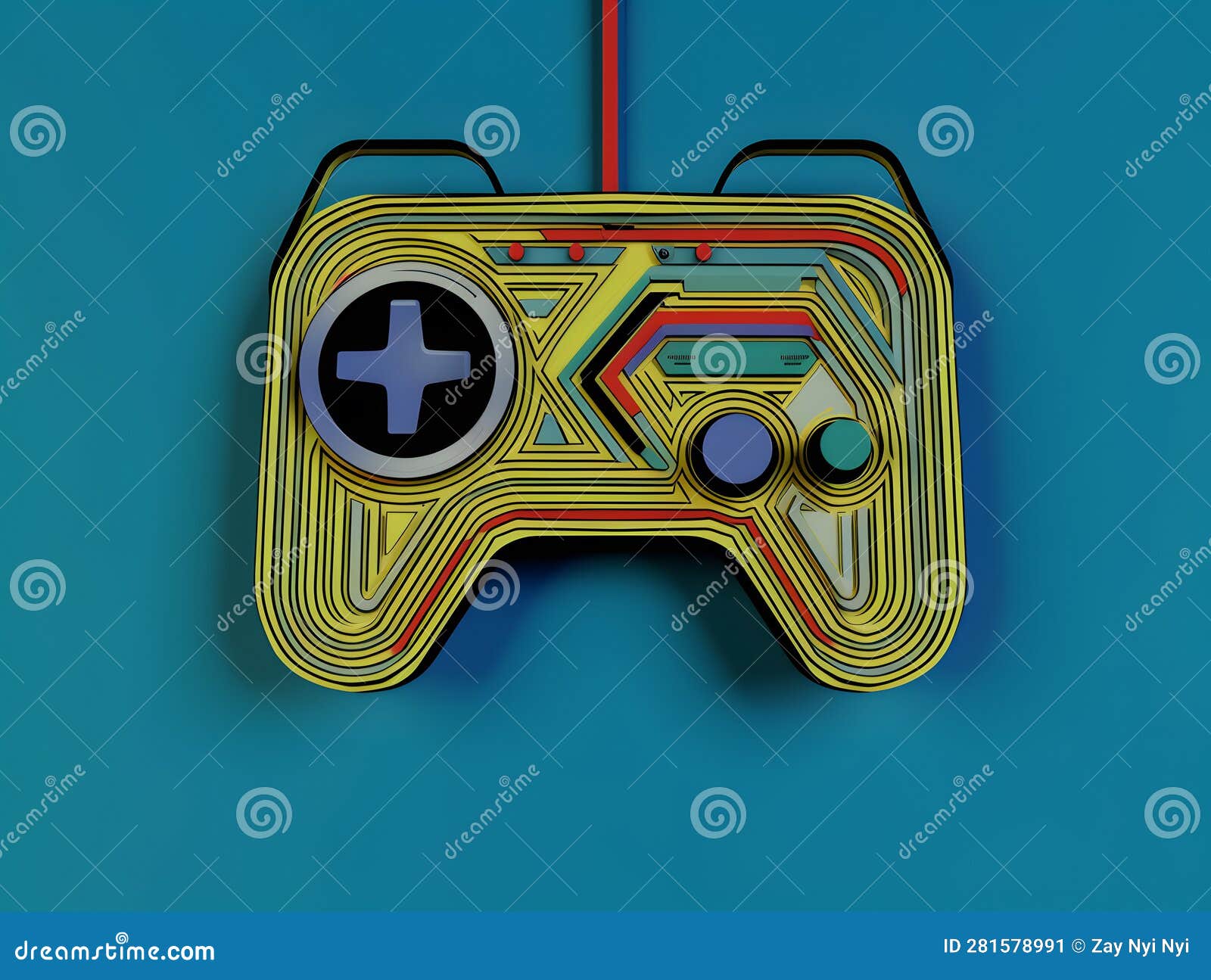 Abstract Lines Drawing of Video Game Controller. AI Generated Stock ...