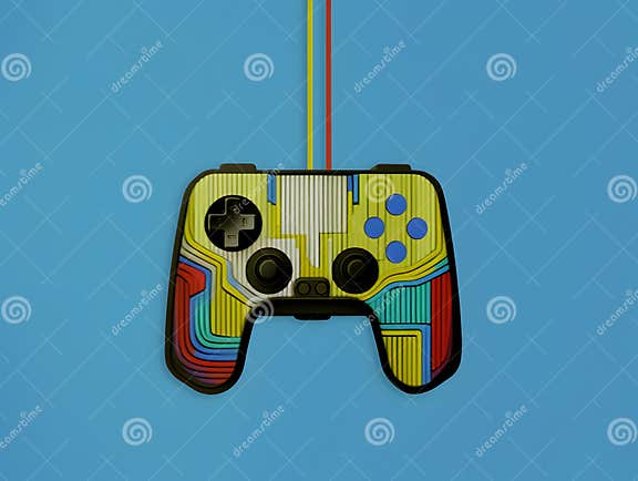 Abstract Lines Drawing of Video Game Controller. AI Generated Stock ...
