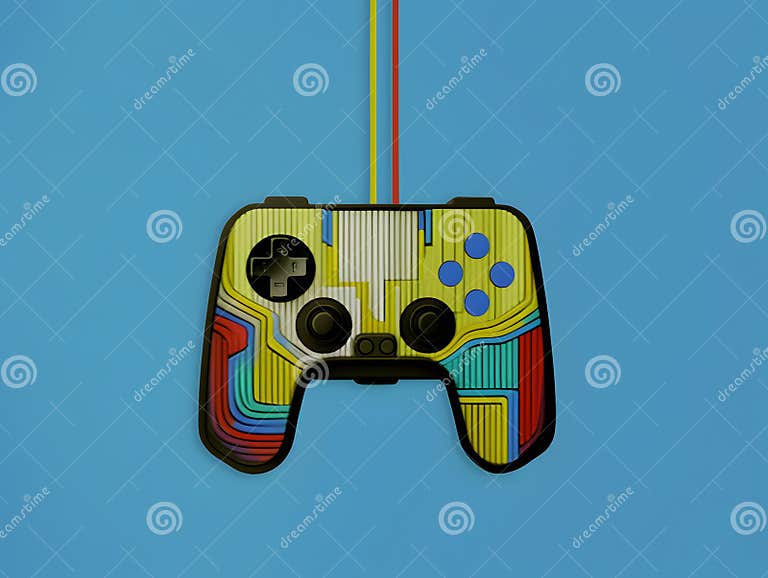 Abstract Lines Drawing of Video Game Controller. AI Generated Stock ...