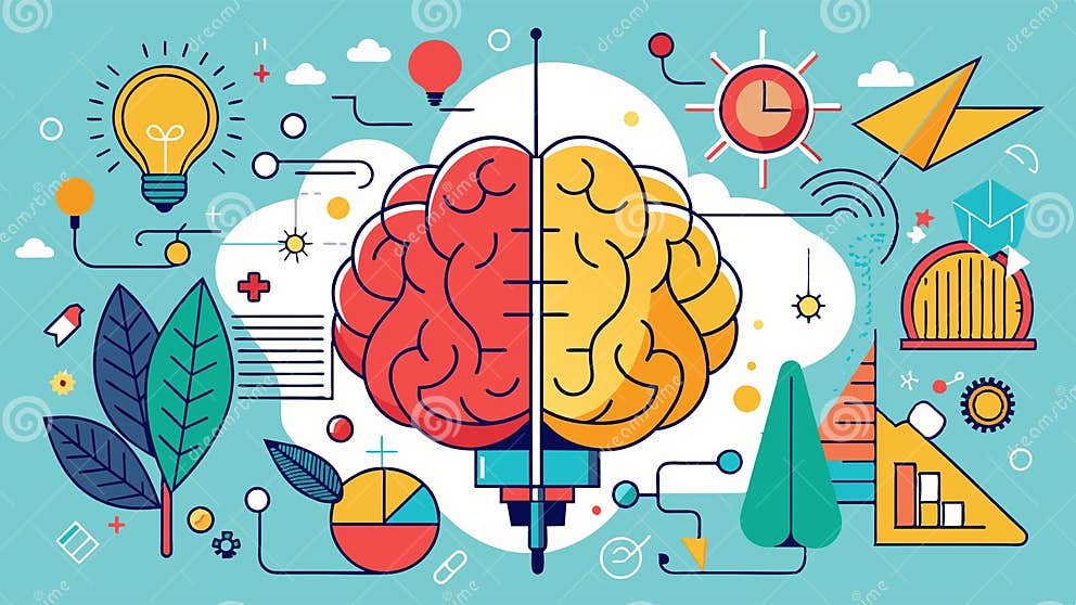 Abstract Lines Left and Right Brain Functions Concept, Analytical Vs ...