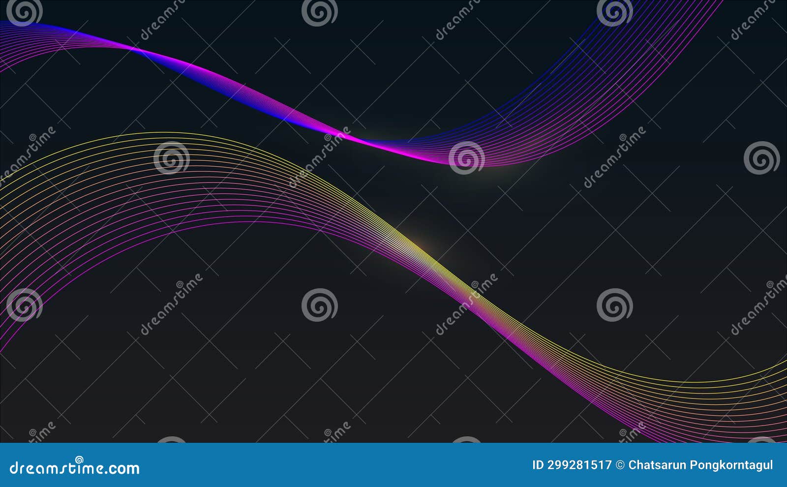 Abstract Lines Lighting Effect on Black Background Stock Vector ...